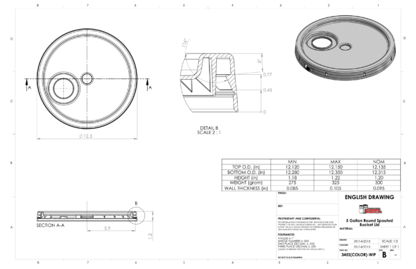 Tear Tab Round Plastic Lids w/ Rieke Spout & Gasket | 4.25, 5, & 5.25 ...