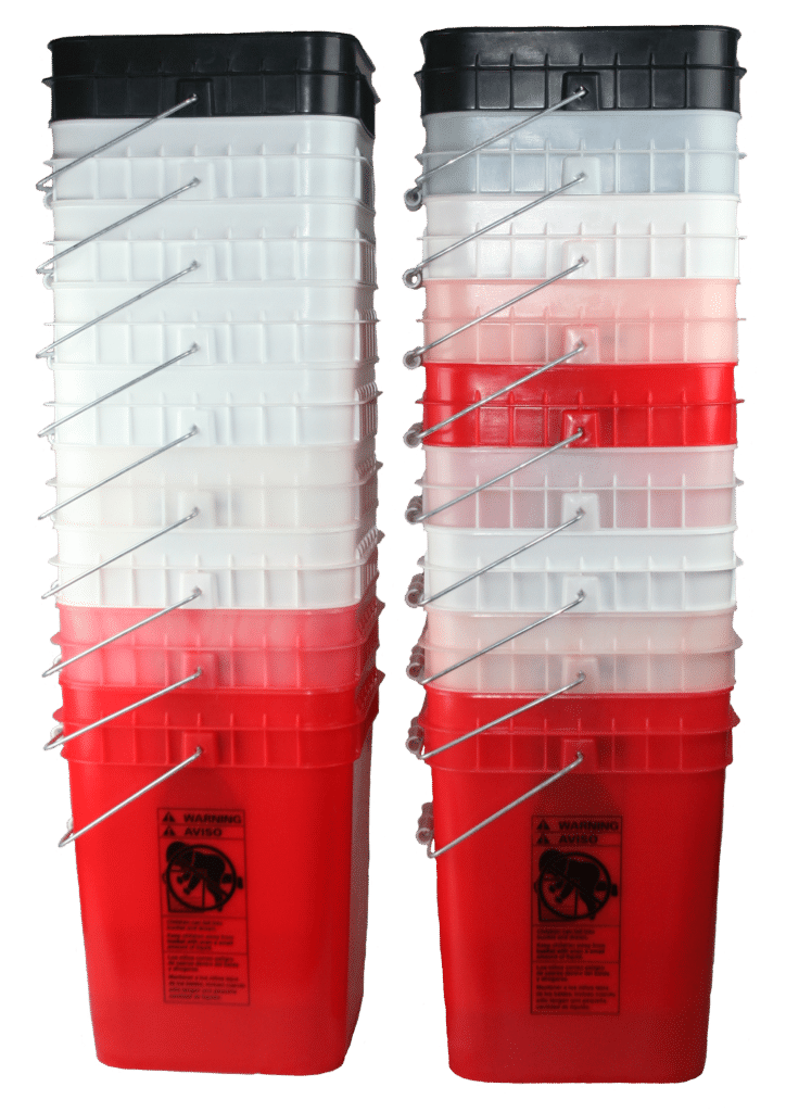 Blem plastic 4 gallon square bucket w/ wire bale handle with plastic ...