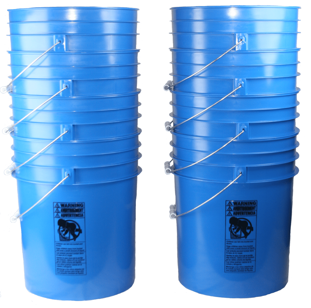 Chevron Blue plastic 5 gallon round bucket w/ wire bale handle with ...