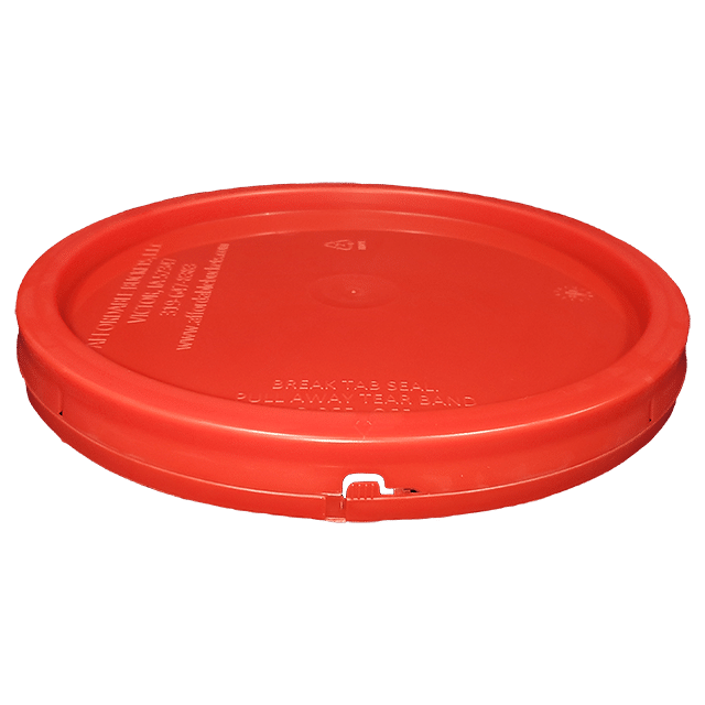 1 gallon bucket lid side view red - Affordable Buckets