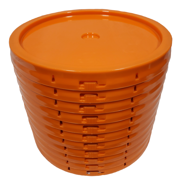 5 Gallon Round Plastic Buckets w/ Wire Handle & Plastic Grip | 12 Pack